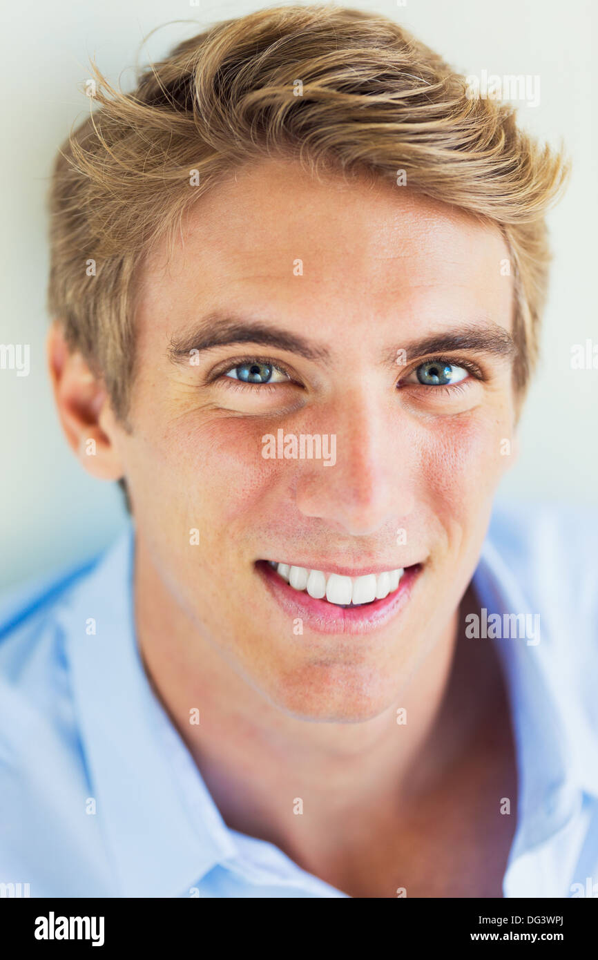 Eyes handsome male hair smile attractive hi-res stock photography and ...