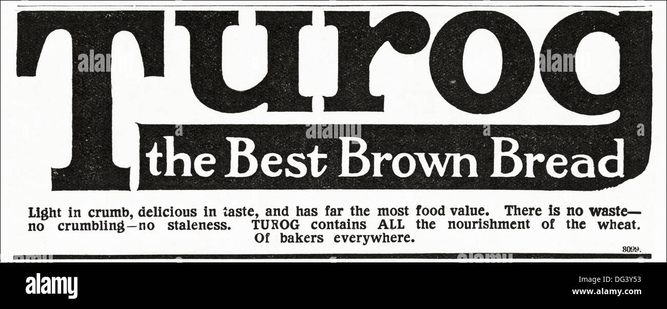Original 1900s advertisement advertising TUROG BROWN BREAD. Magazine ...