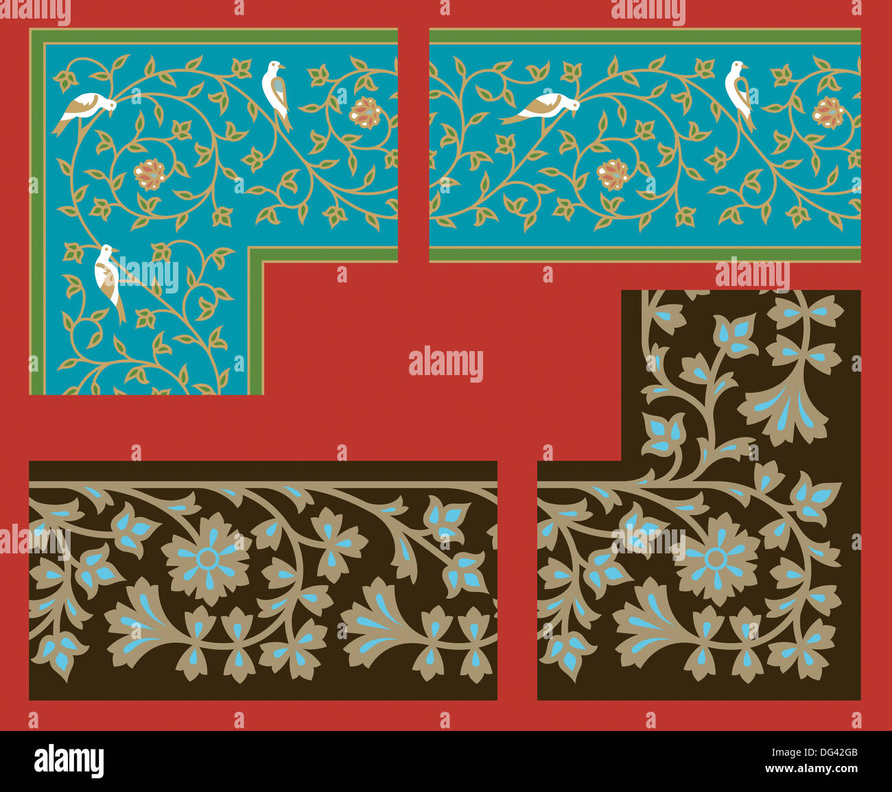 Set of Arabic Seamless Borders Stock Photo - Alamy