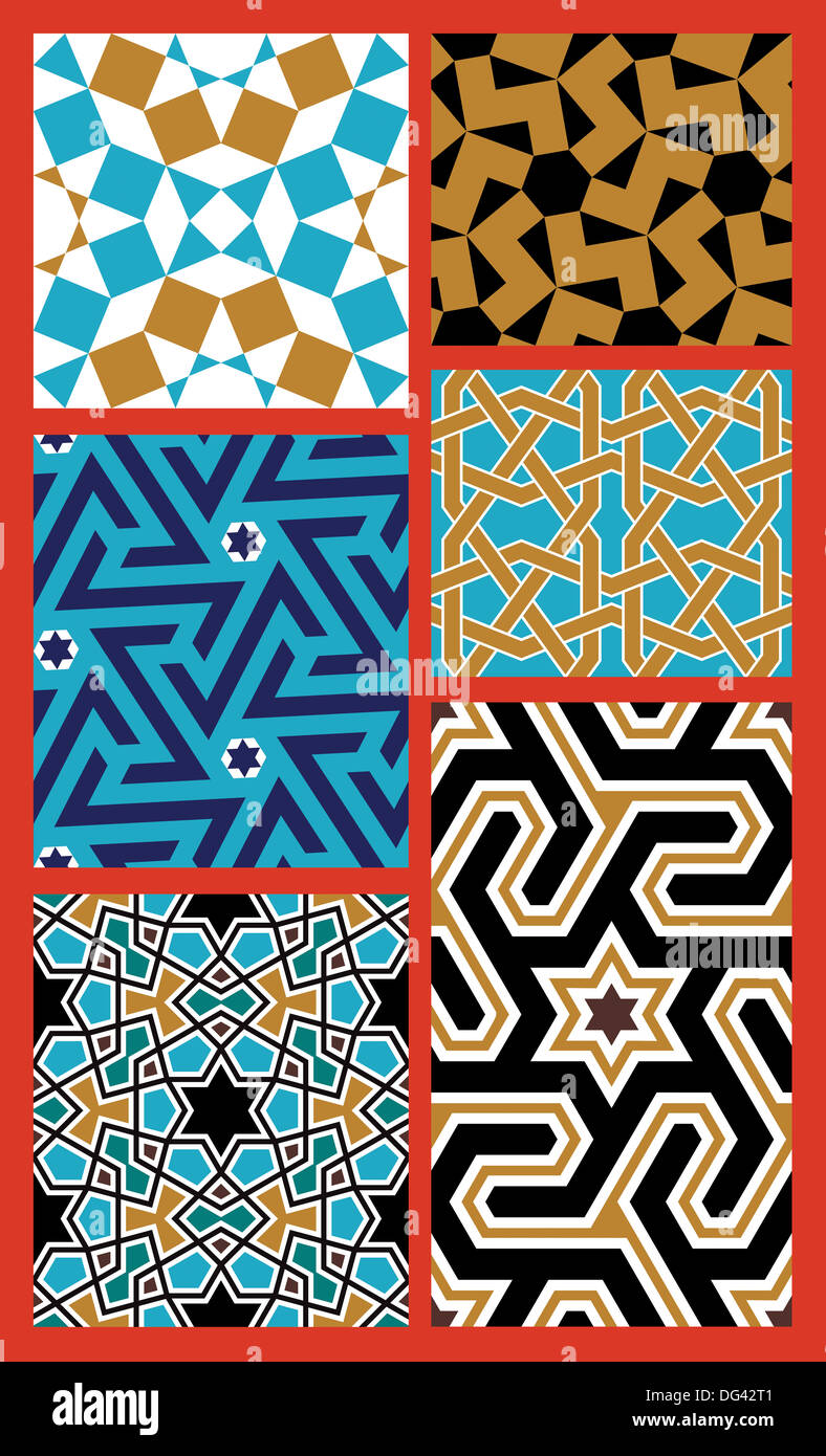 Set of Arabic Seamless Patterns Stock Photo - Alamy