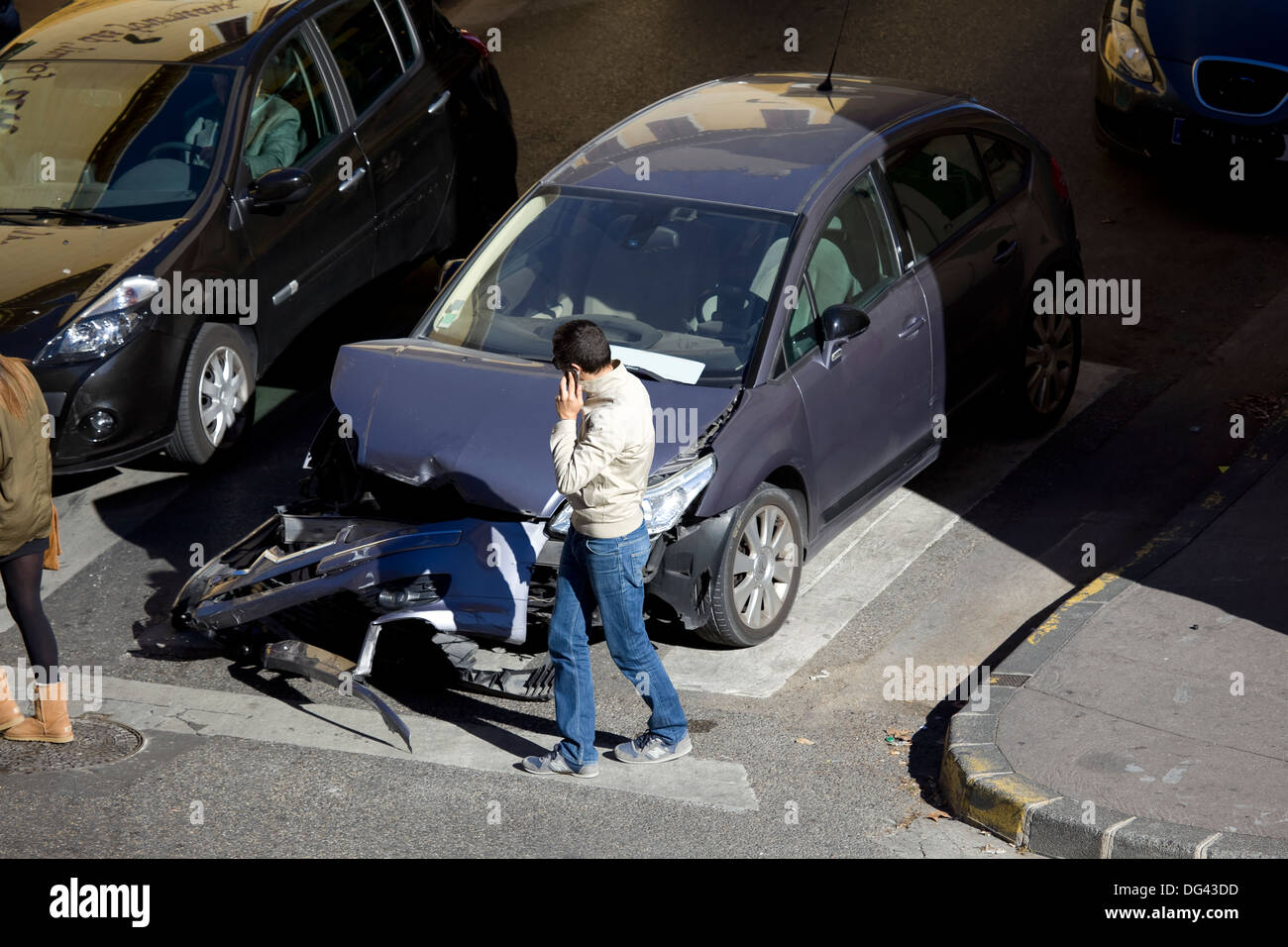 Accident in the street Stock Photo - Alamy