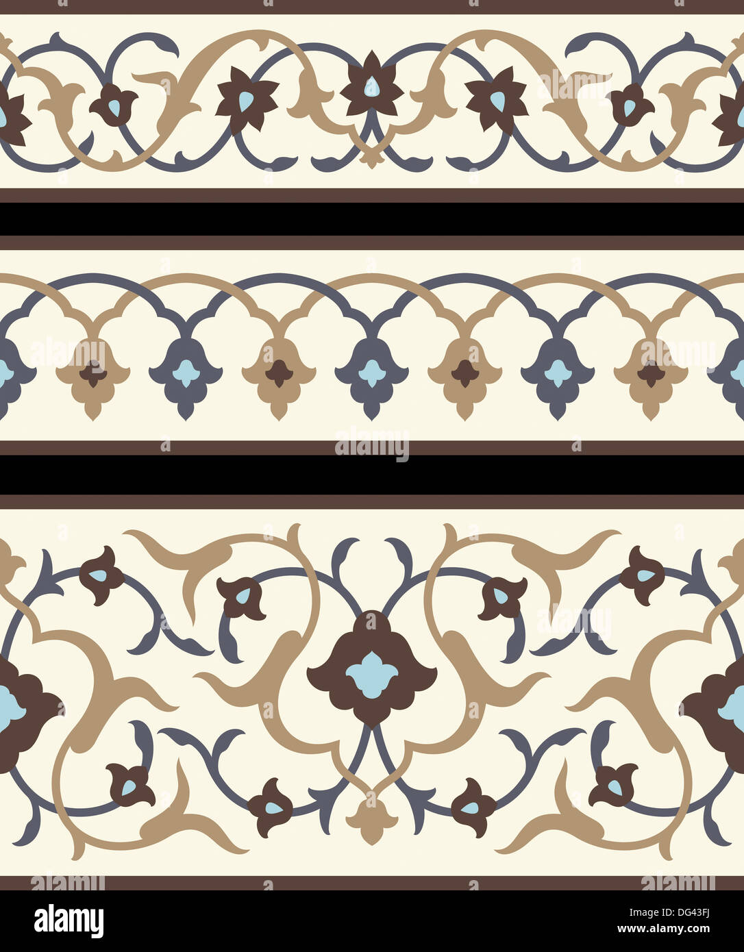 Set of Arabic Seamless Borders Stock Photo - Alamy