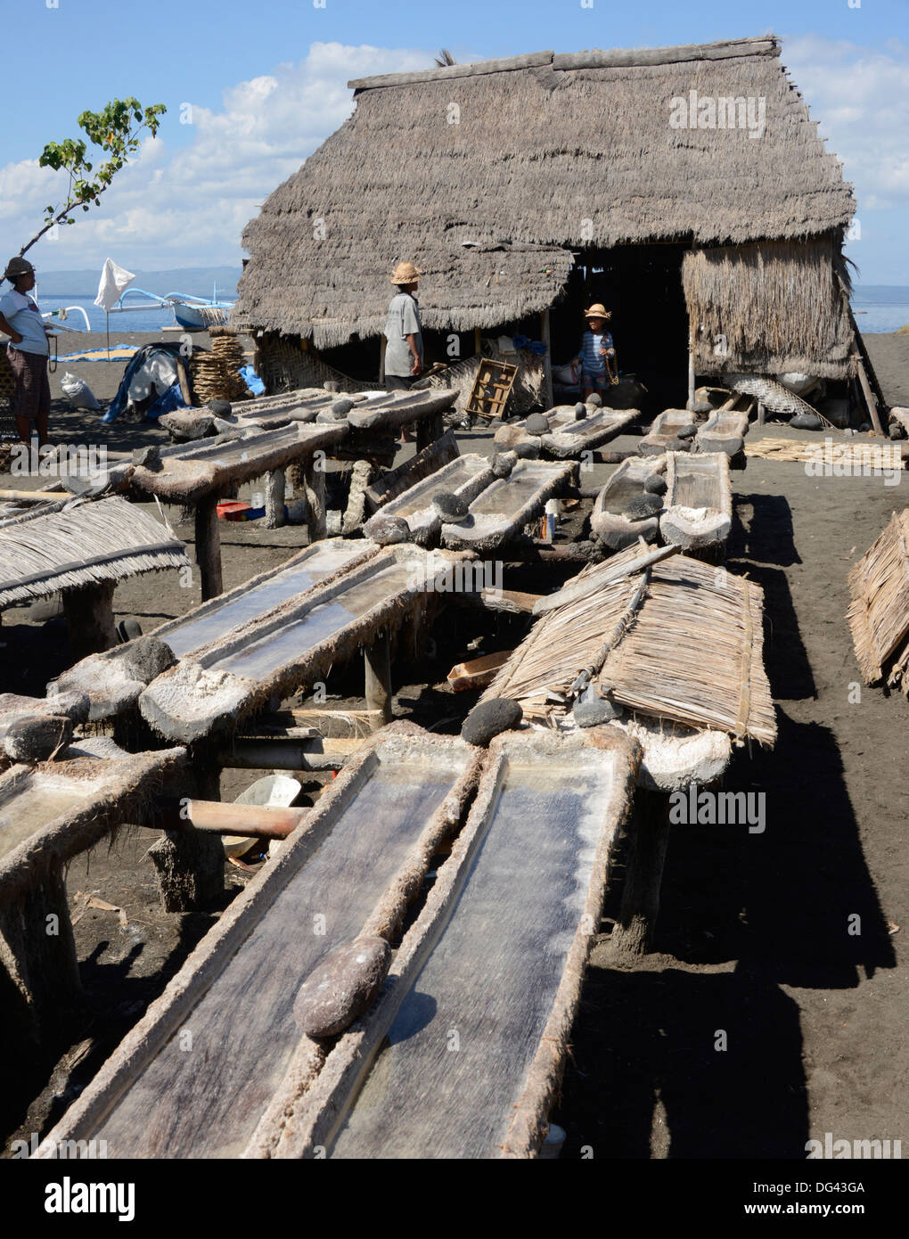 Marine salt production, Kusamba, Bali, Indonesia, Southeast Asia, Asia ...