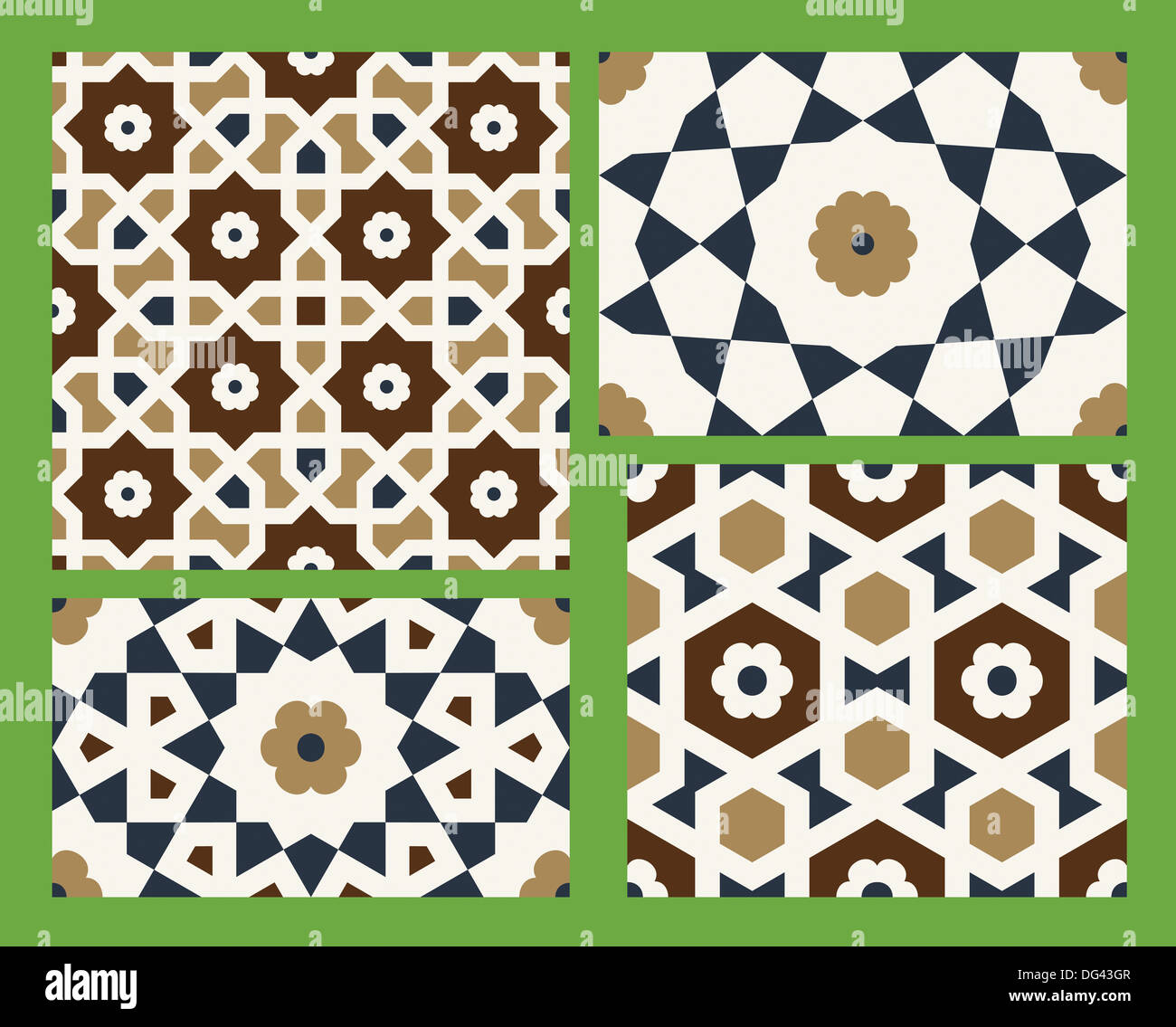 Set of Arabic Seamless Patterns Stock Photo - Alamy