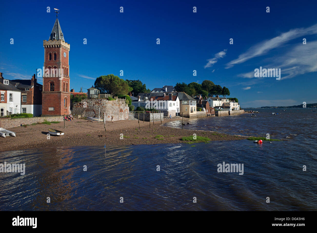 Peters Tower, the harbour, Lympstone, Exe Estuary, Devon, England ...