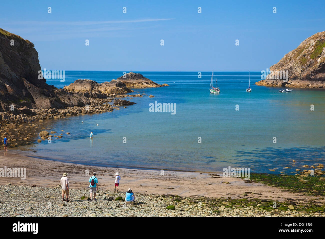 Beach near Lower Solva, Pembrokeshire, Wales, United Kingdom, Europe ...