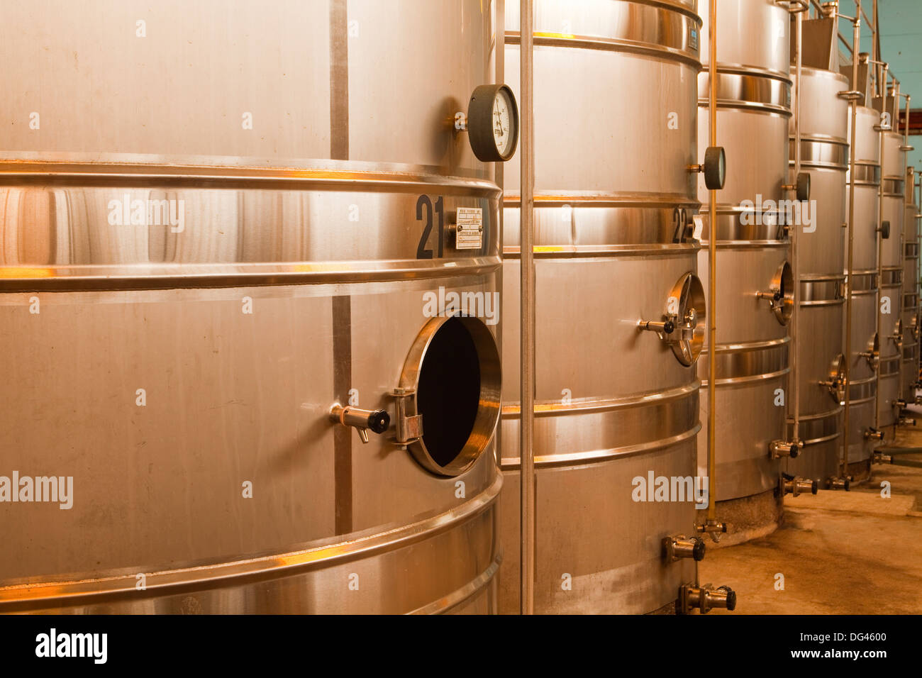 Wine vats at Gitton Pere et Fils in Sancerre, Cher, Centre, France ...