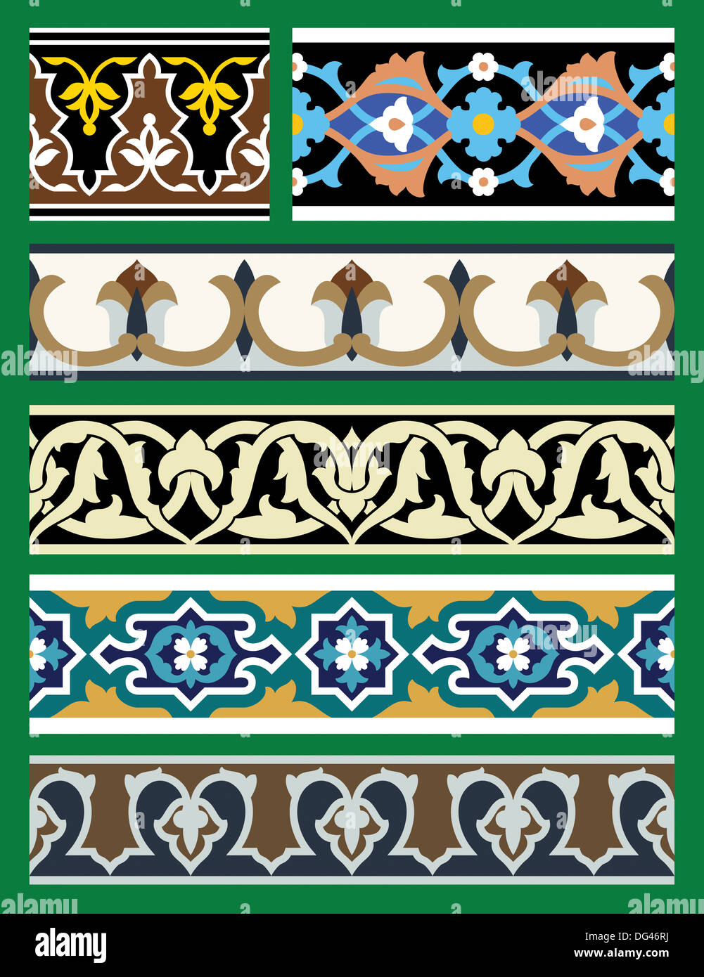 Set of Arabic Seamless Borders Stock Photo - Alamy