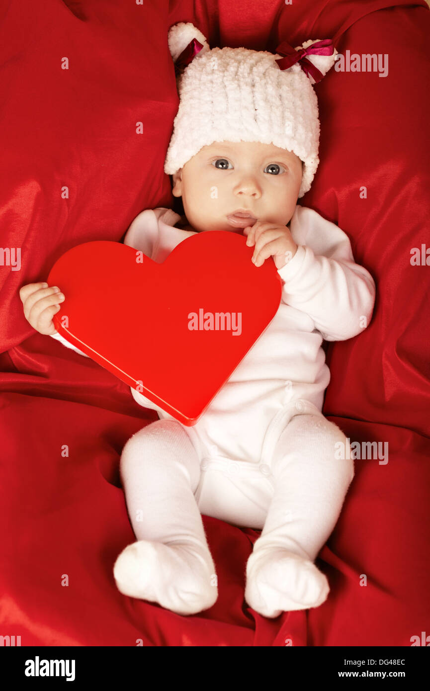 cute little baby with heart Stock Photo - Alamy