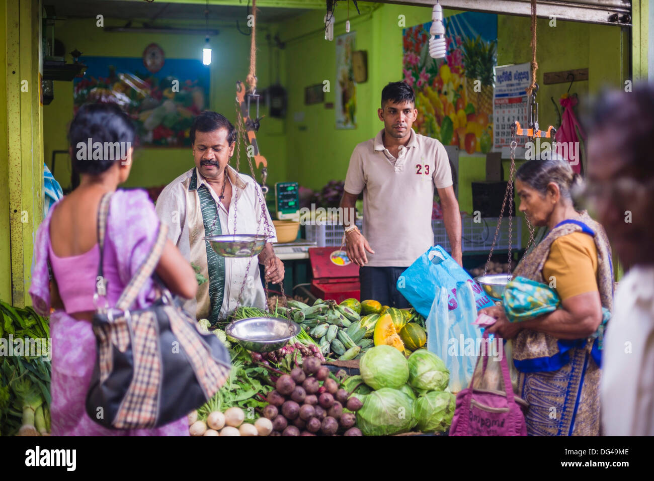 Street scene in Kandy market, Kandy, Central Province in the Sri Lanka ...
