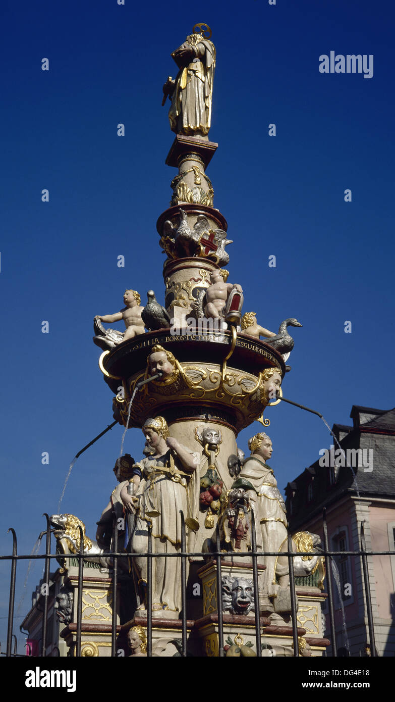 Germany. Trier. Fountain of Saint Peter, 1595. By Hans Ruprecht ...