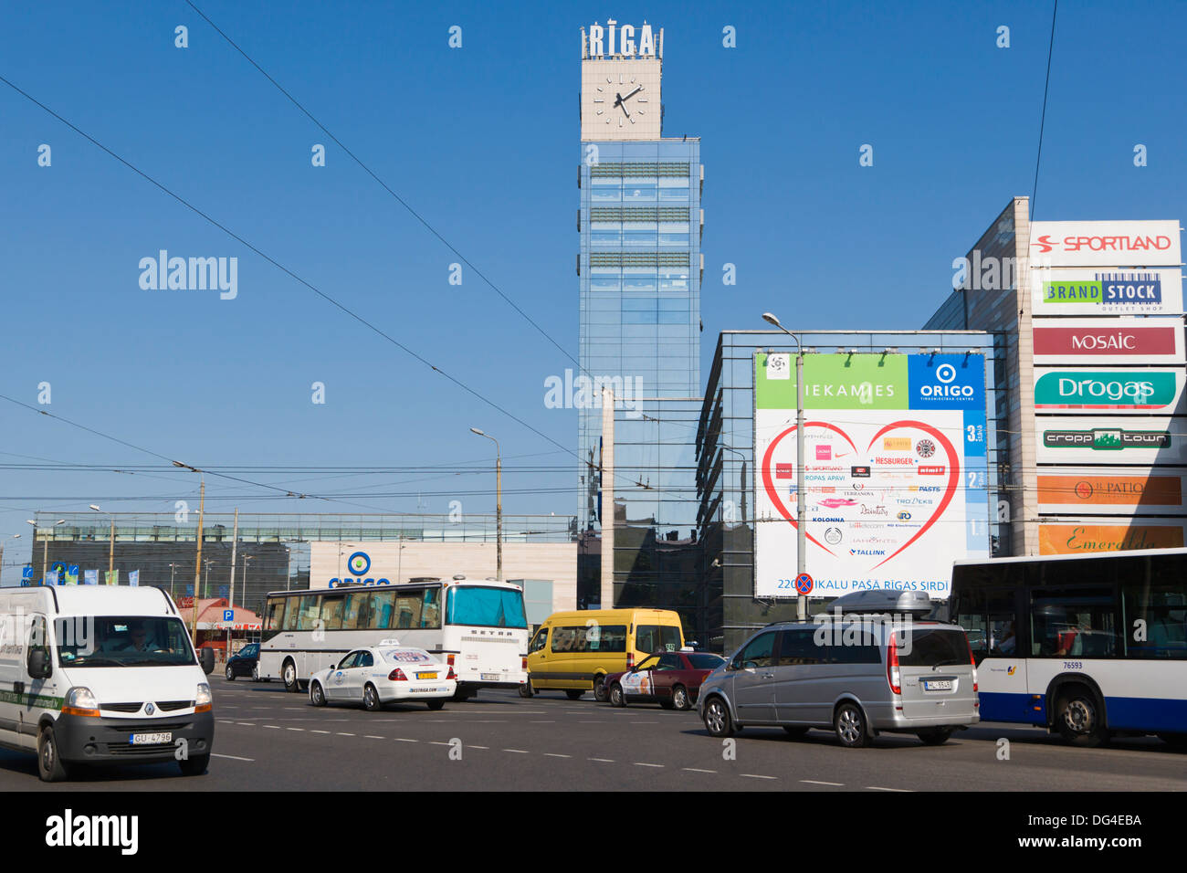 The Station Clock, landmark clock of the Riga´s railway station and ...