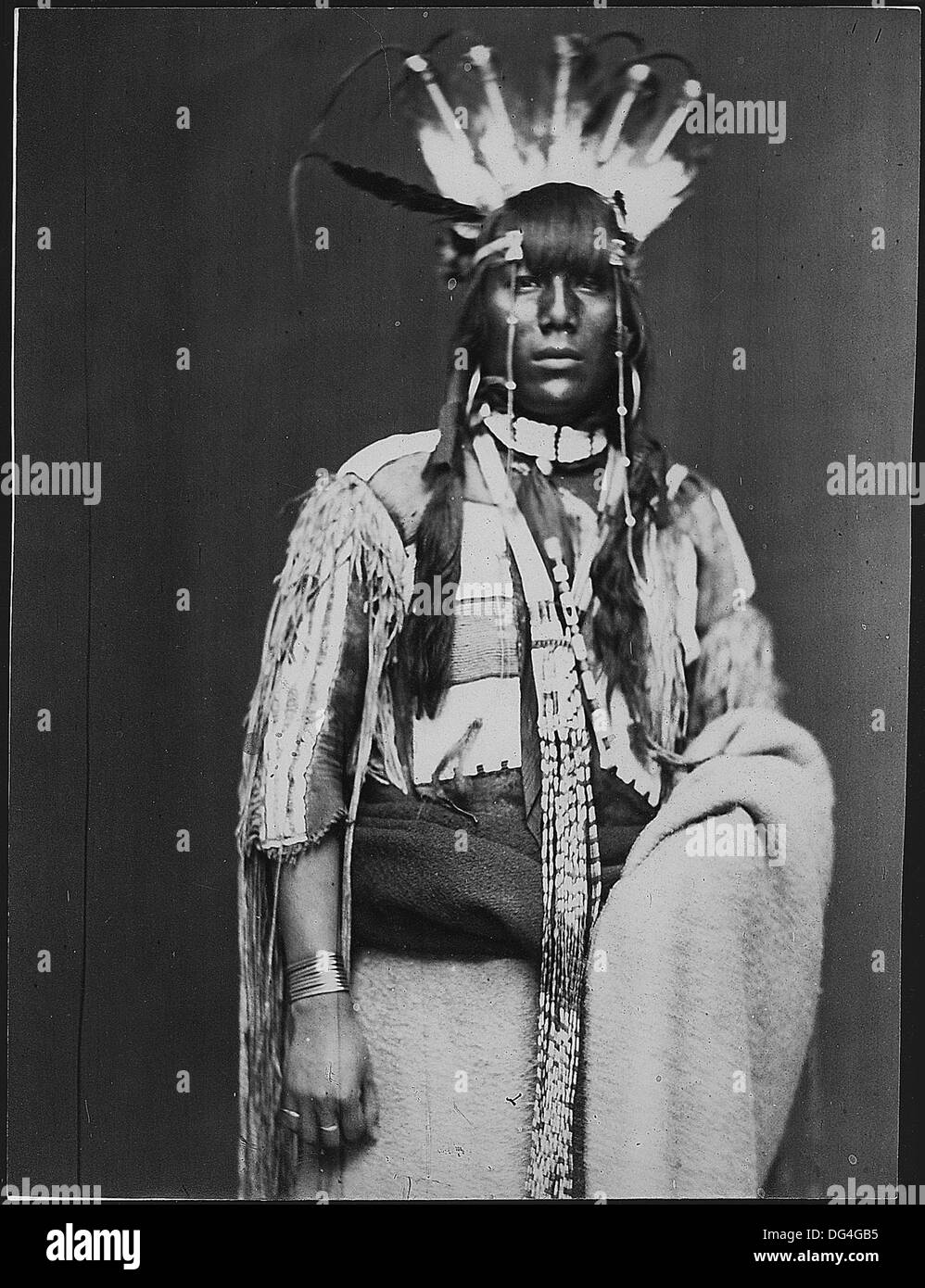 This photograph features an unidentified Native American individual ...