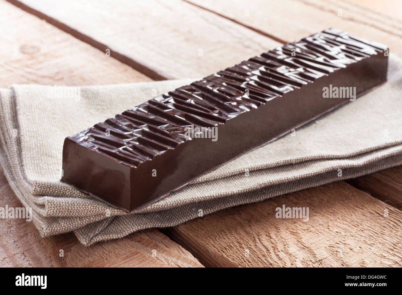 Delicious chocolate on rustic fabric Stock Photo - Alamy