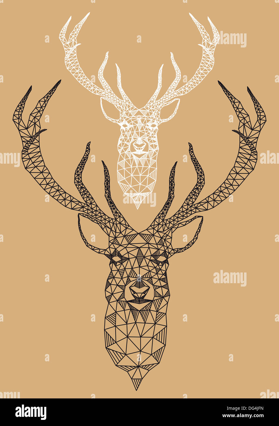 Geometric deer head hi-res stock photography and images - Alamy