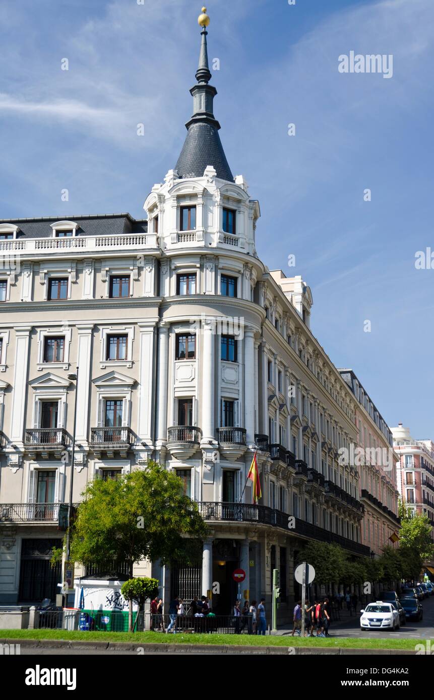Commerce Bank facade at Barquillo street in Madrid, Spain Stock Photo ...