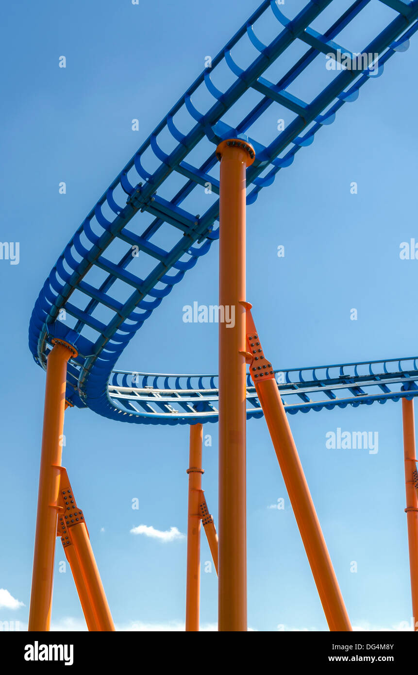 detail of the rails of a roller coaster Stock Photo - Alamy