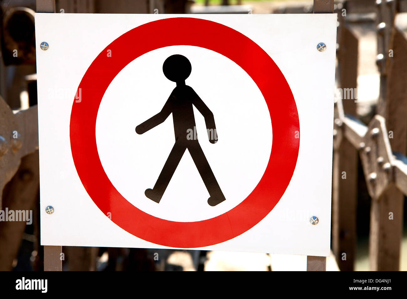 No walking sign in closeup Stock Photo - Alamy