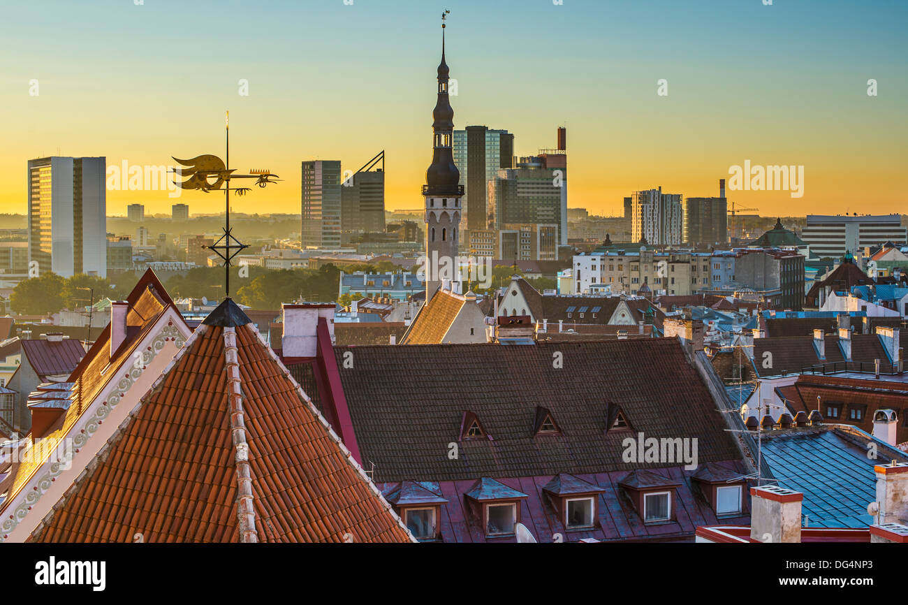 Skyline of Tallinn, Estonia at sunset Stock Photo - Alamy