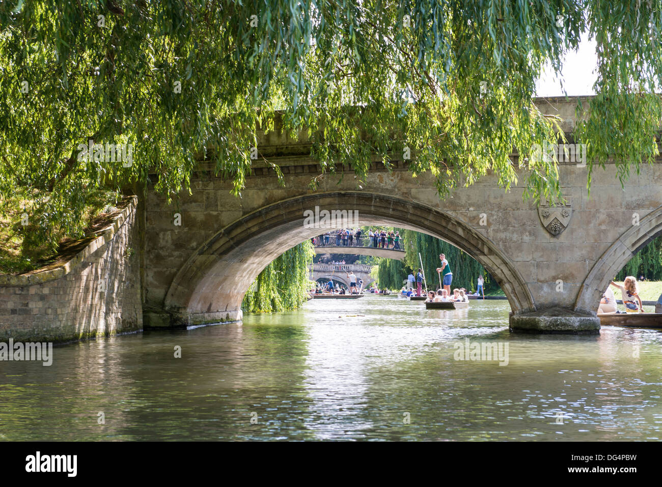 CAMBRIDGE, UK - AUGUST 18: Details of the oldest bridge in Cambridge ...