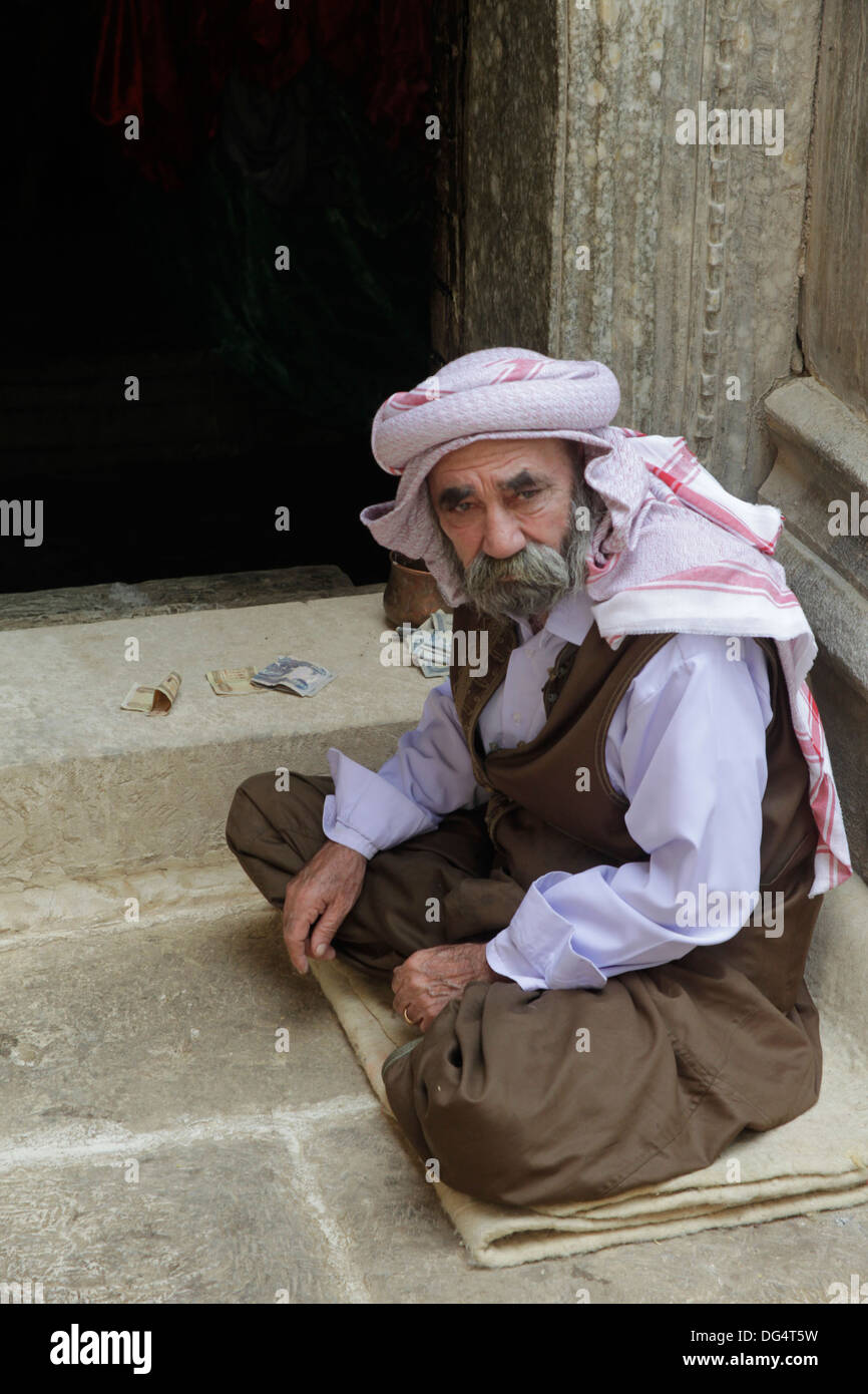 Lalish, Yazidi Holy city in North Iraq - A guardian of the temple Stock ...