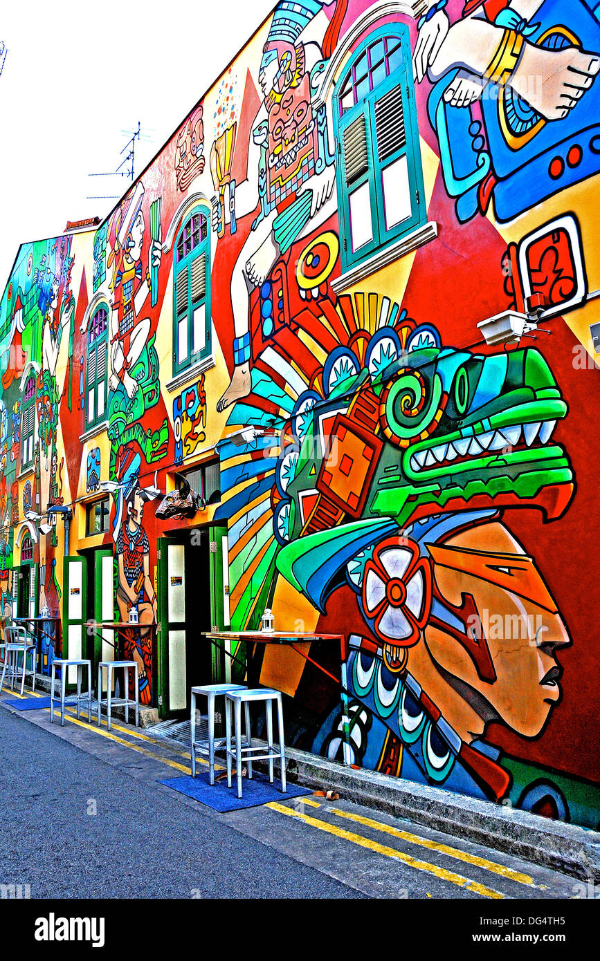 street scene, ,Haji Lane, Arab district, Singapore Stock Photo - Alamy