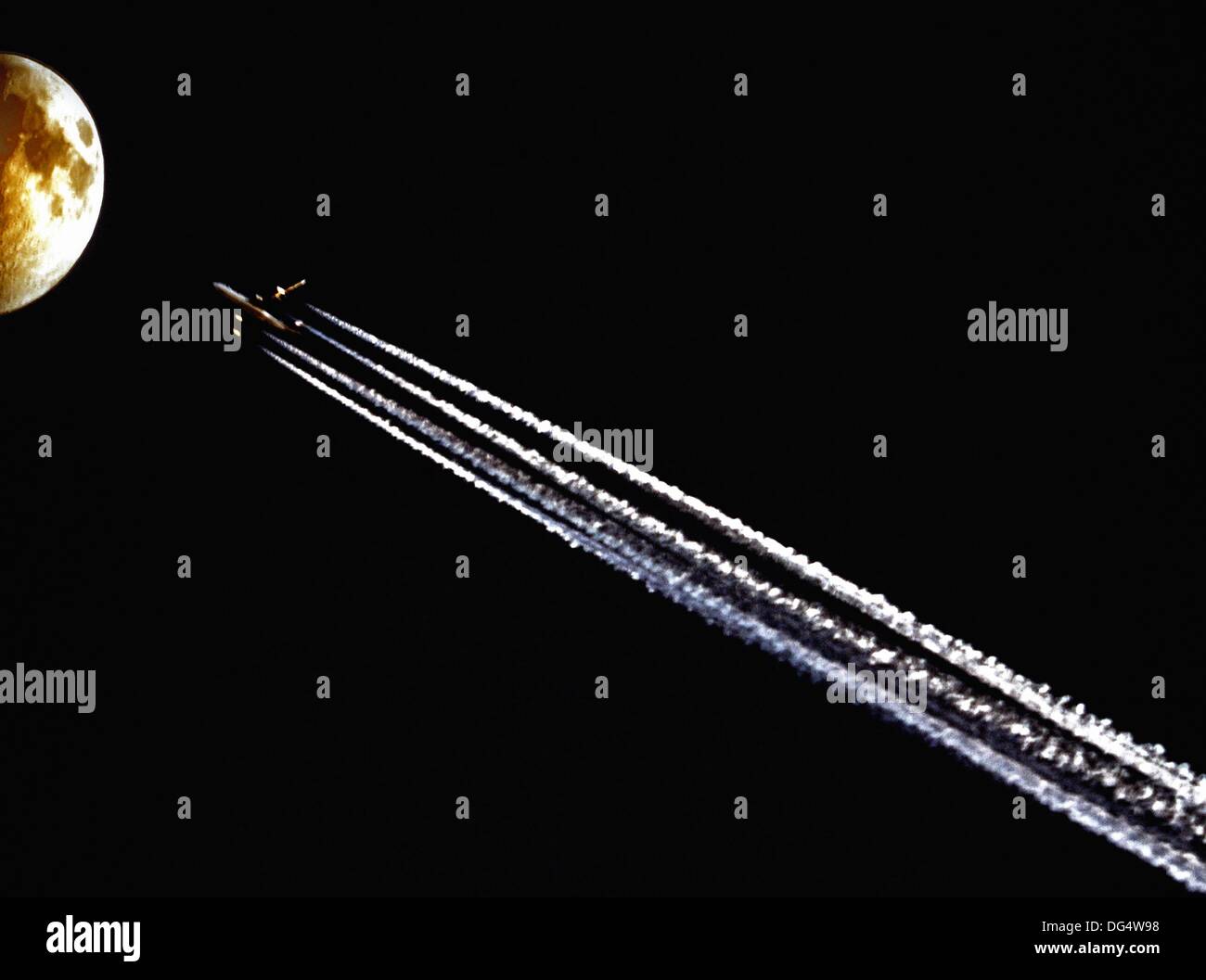 Jet With Moon High Resolution Stock Photography and Images - Alamy
