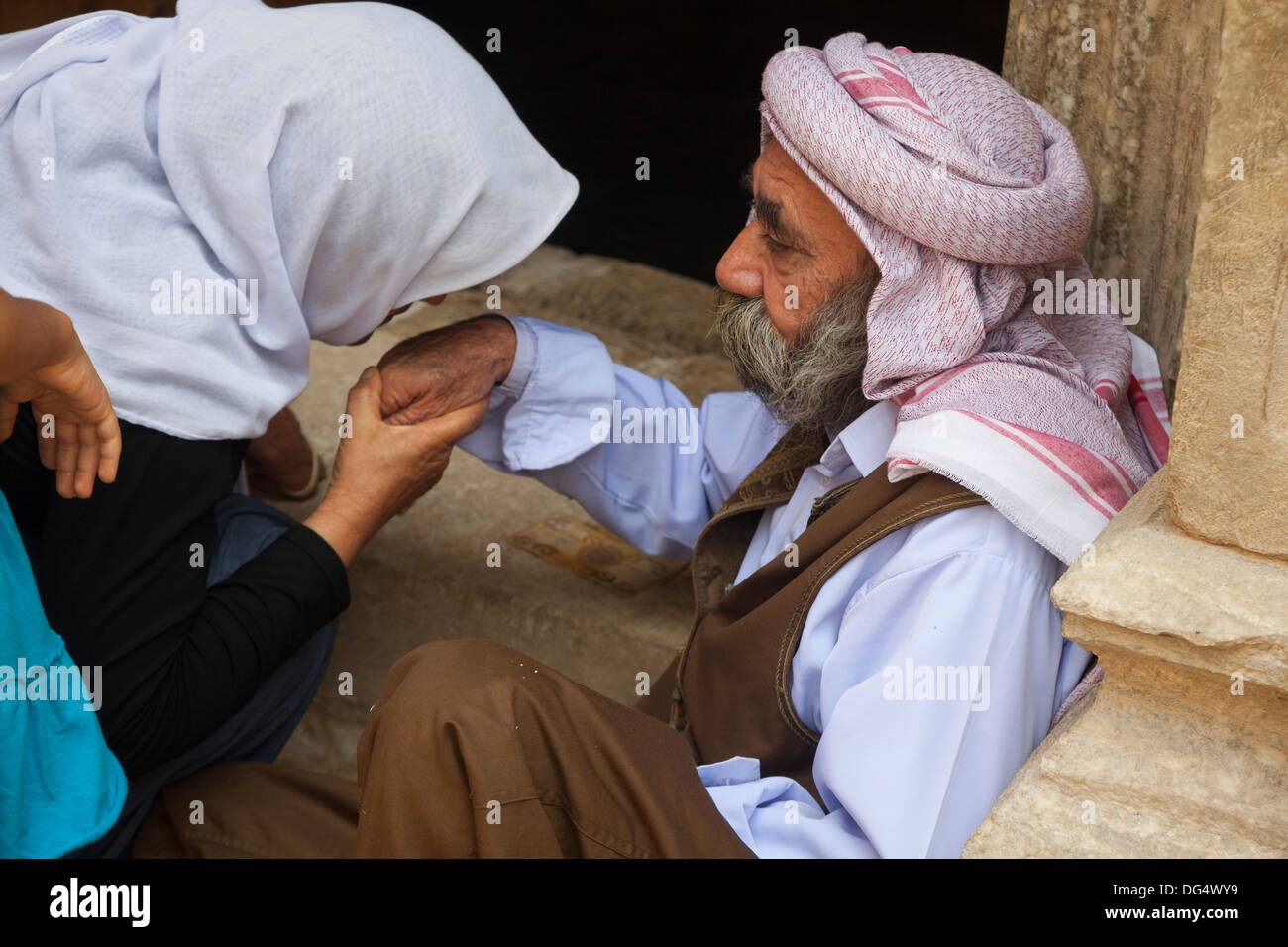 Yazidi man in the temple hi-res stock photography and images - Alamy