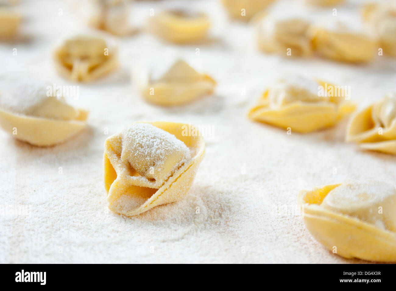 Making tortellini with meat and vegetables homemade Stock Photo - Alamy