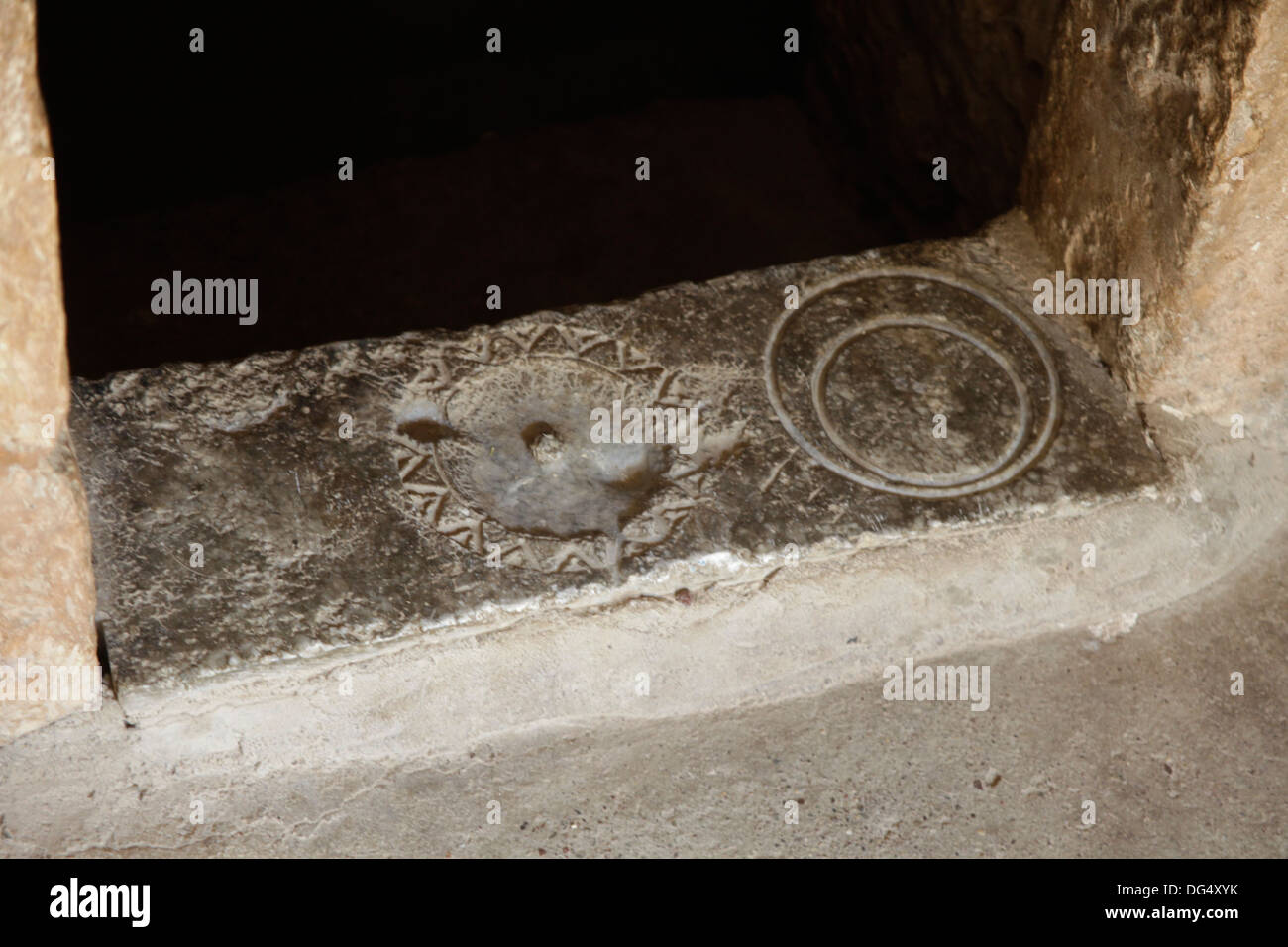 Lalish, Yazidi Holy city in North Iraq - Symbols of sun and moon on the ...
