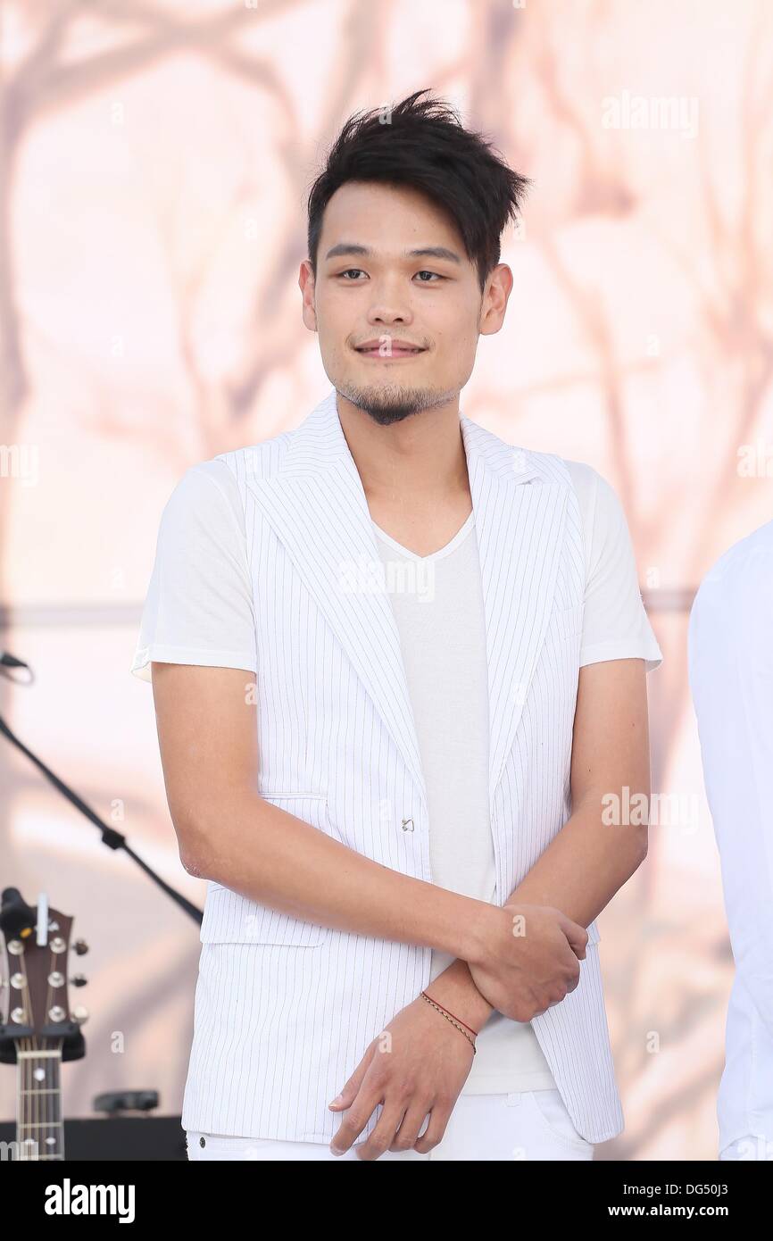 Taipei, China. 13th Oct, 2013. Taiwan pop group Sodagreen promote their ...