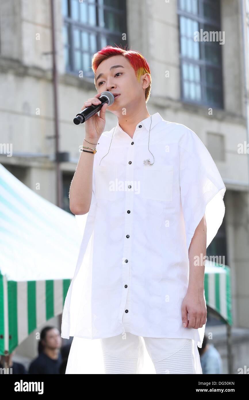 Taipei, China. 13th Oct, 2013. Taiwan pop group Sodagreen promote their ...