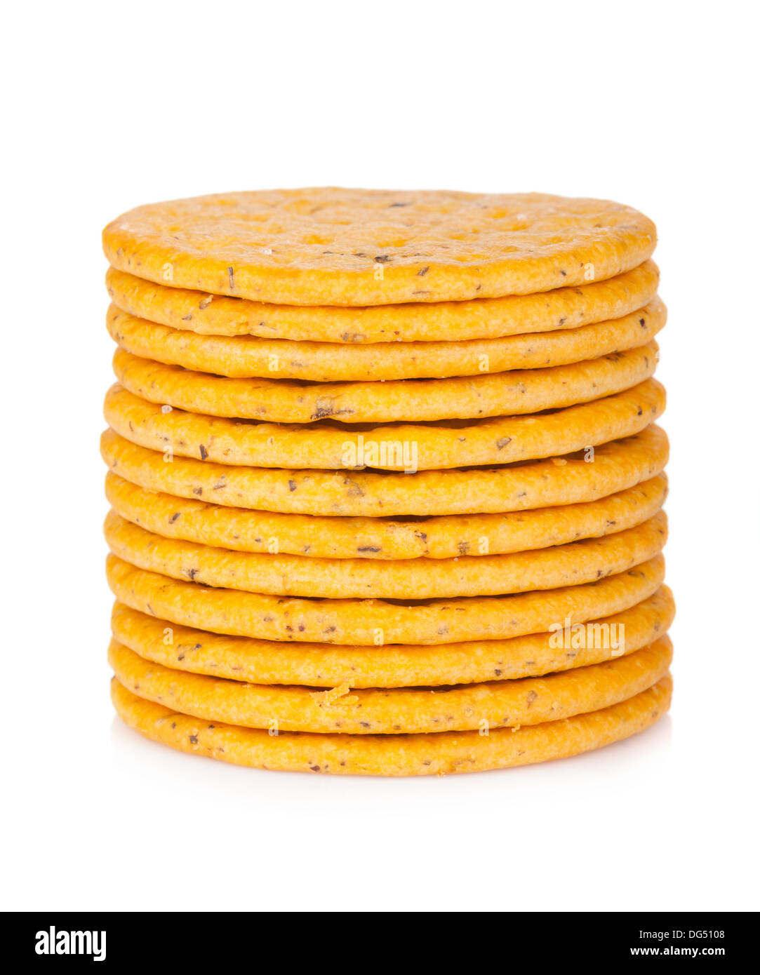 Stack of crackers. Isolated on white background Stock Photo - Alamy