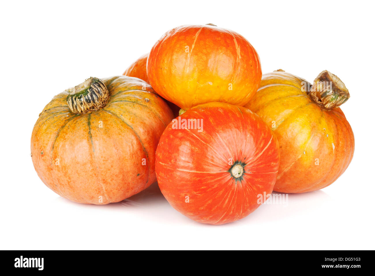 Ripe small pumpkins. Isolated on white background Stock Photo - Alamy