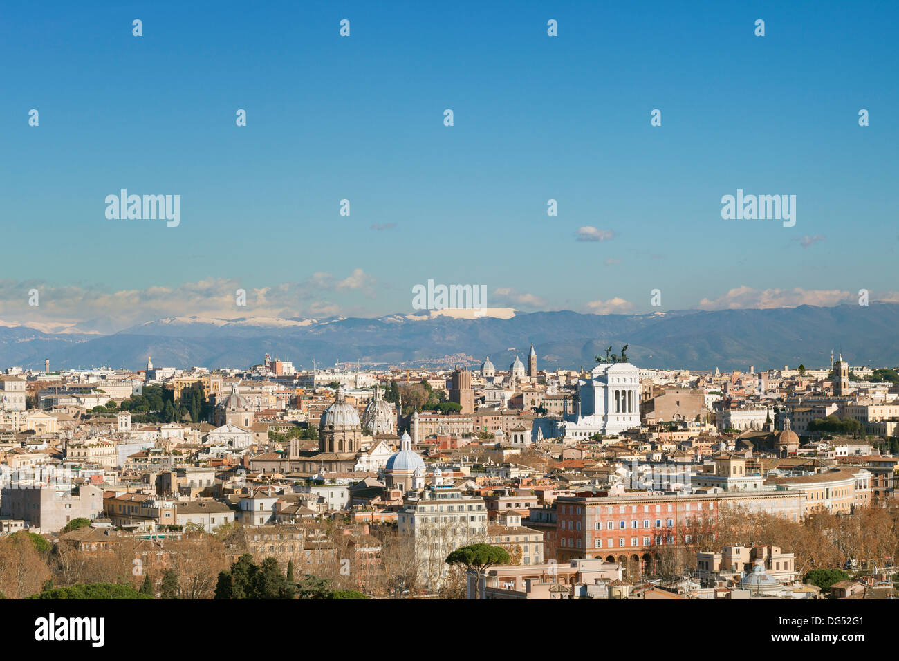 Panoramic view of Rome from Gianicolo, the Janiculum hill, Rome, Italy ...