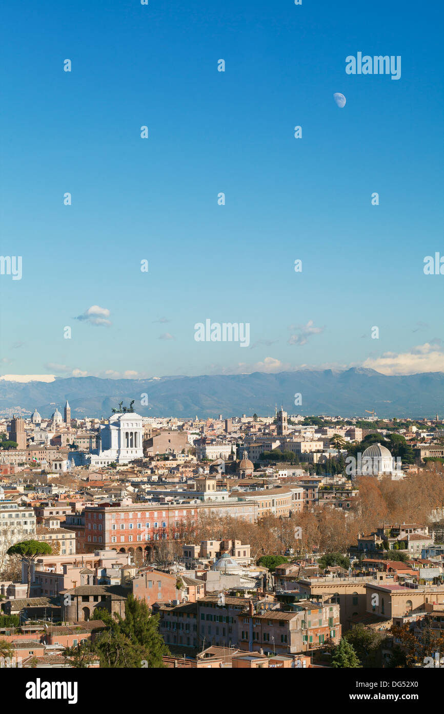 Panoramic view of Rome from Gianicolo, the Janiculum hill, Rome, Italy ...