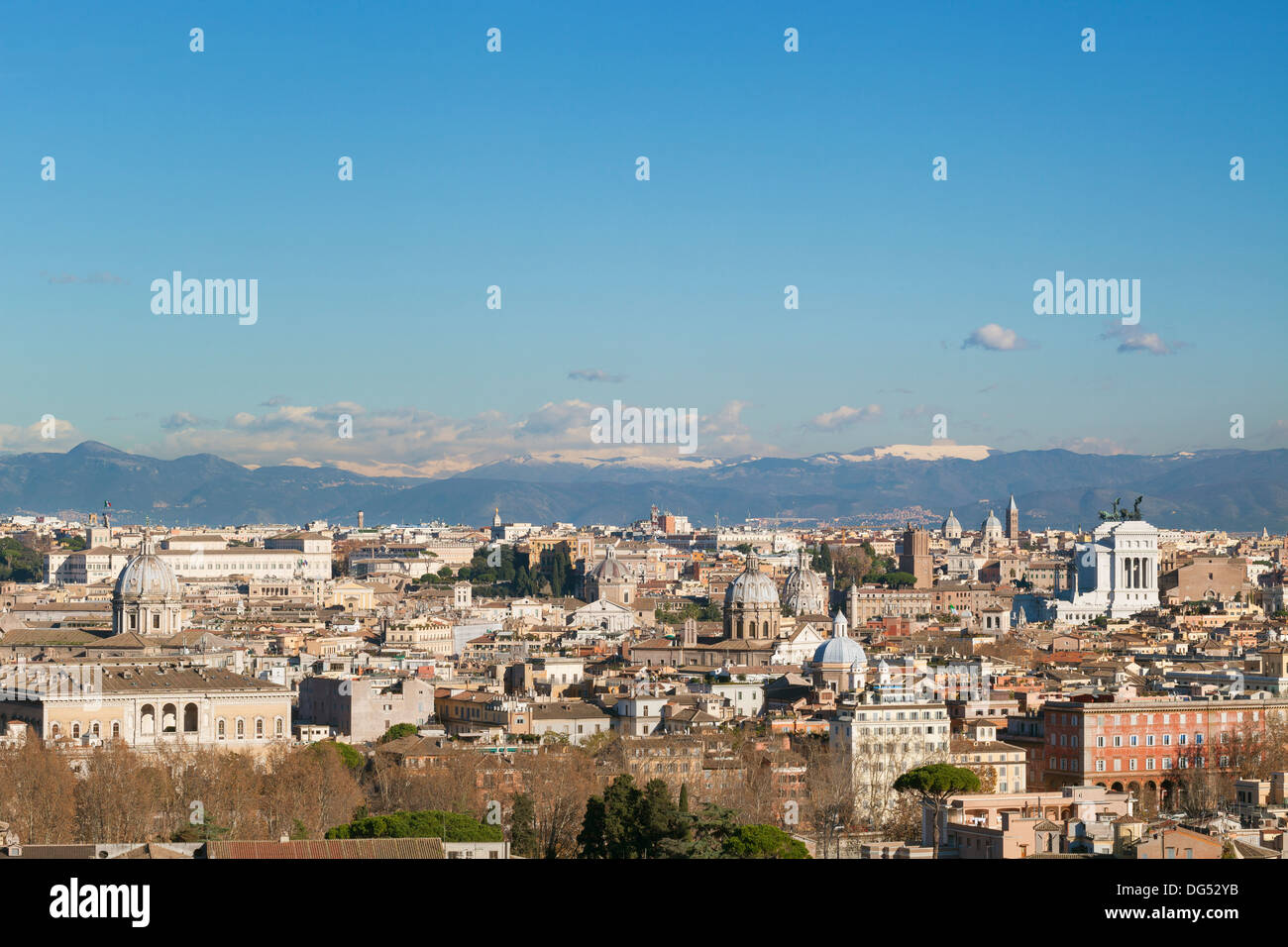 Panoramic view of Rome from Gianicolo, the Janiculum hill, Rome, Italy ...
