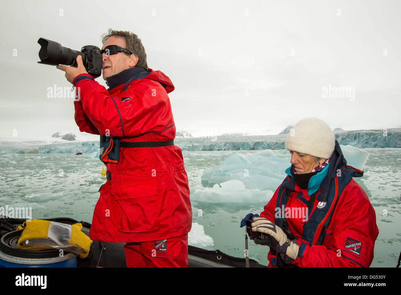 Zodiaks off the Russian research vessel, AkademiK Sergey Vavilov on an ...