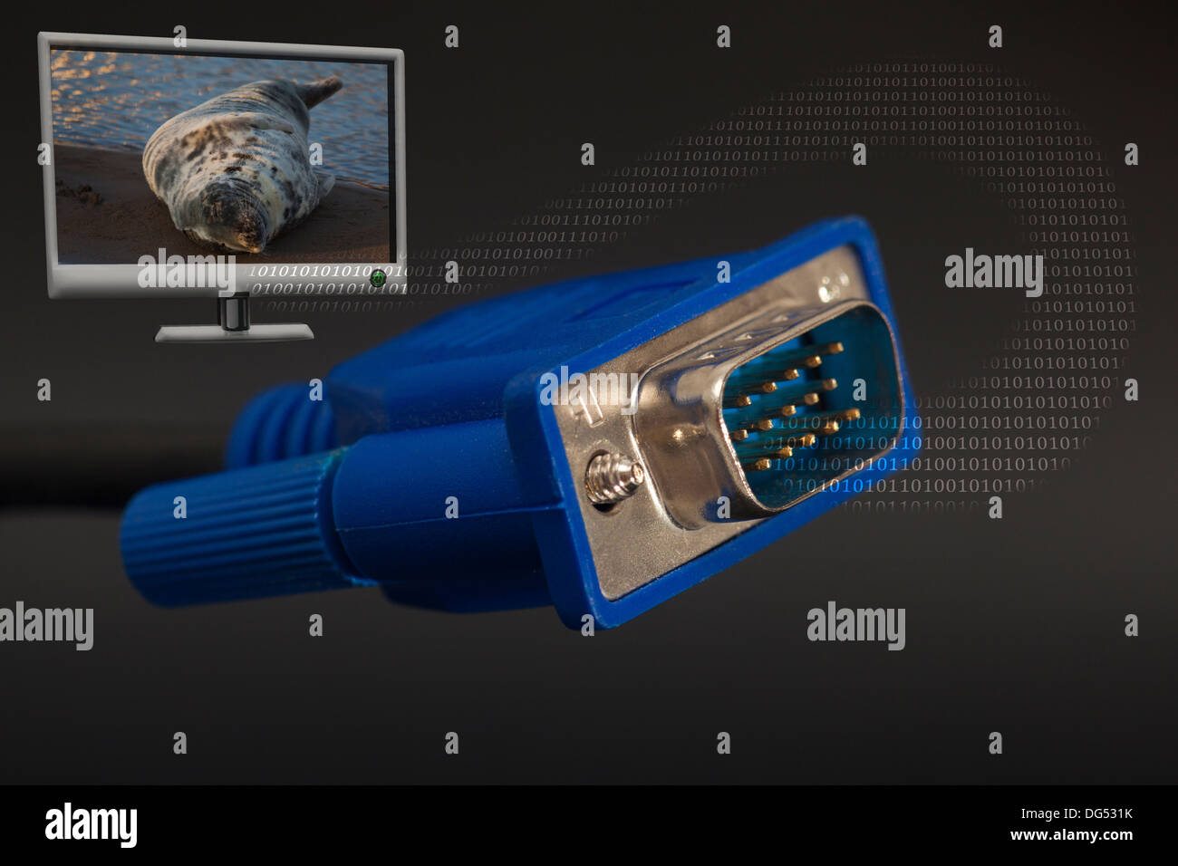 VGA connector on black background Stock Photo - Alamy