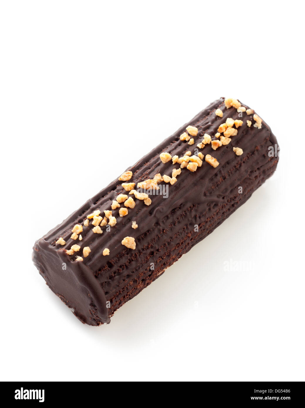 Single chocolate roll isolated on white Stock Photo - Alamy