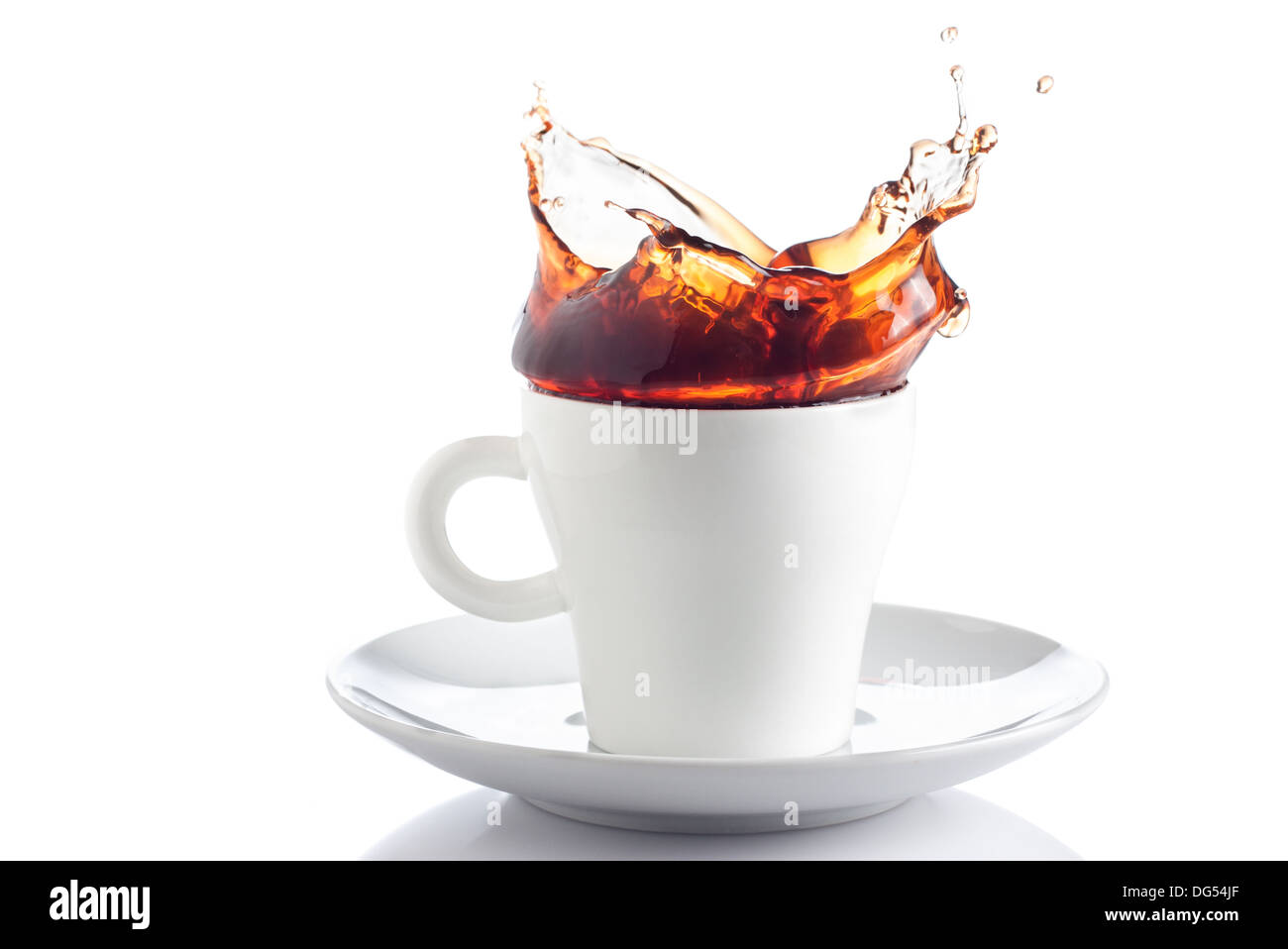 coffee splash in a cup isolated on white Stock Photo - Alamy