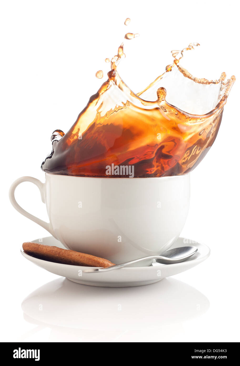 coffee splash in a cup isolated on white Stock Photo - Alamy