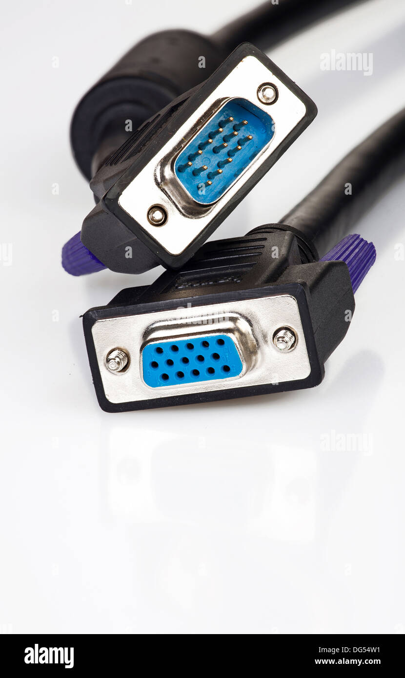 VGA Monitor Cable isolated on White Background Stock Photo - Alamy
