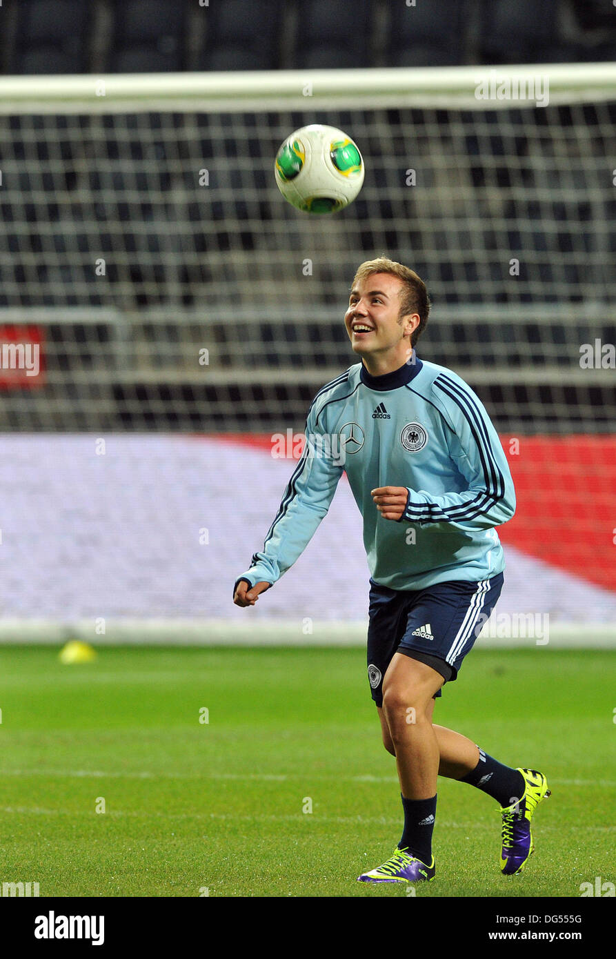 Stockholm, Germany. 14th Oct, 2013. German national soccer player Mario ...