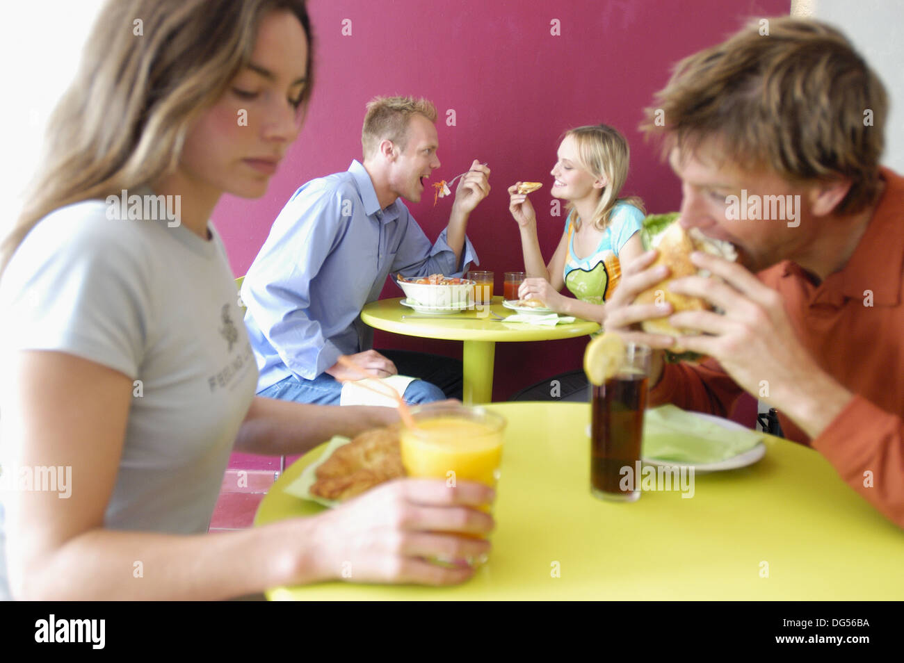 Food eating at informal meeting hi-res stock photography and images - Alamy
