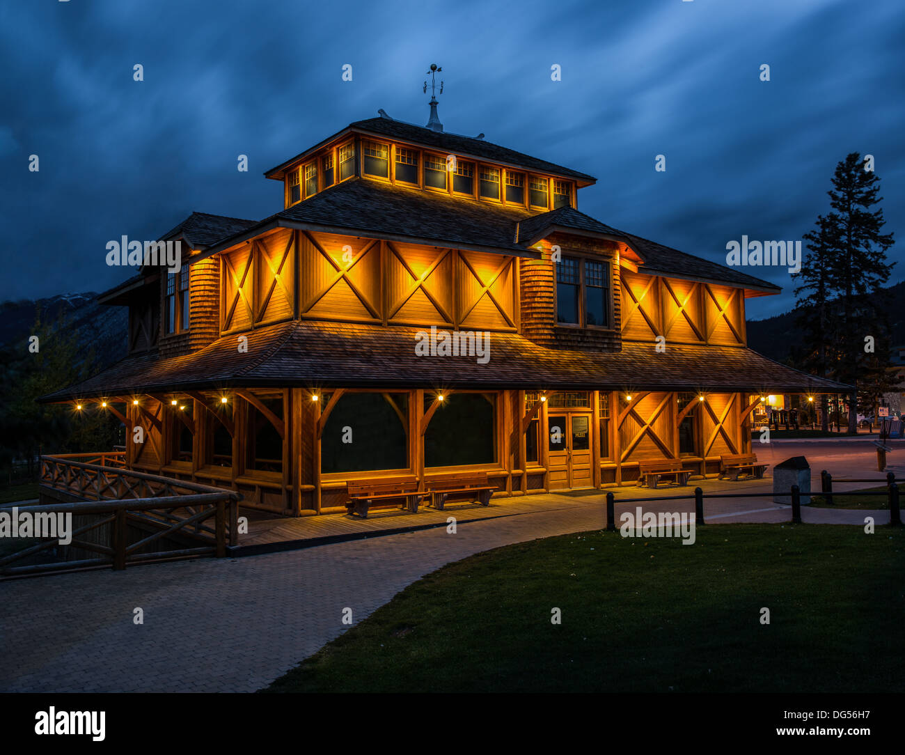 The Banff Park Museum at dawn Stock Photo - Alamy