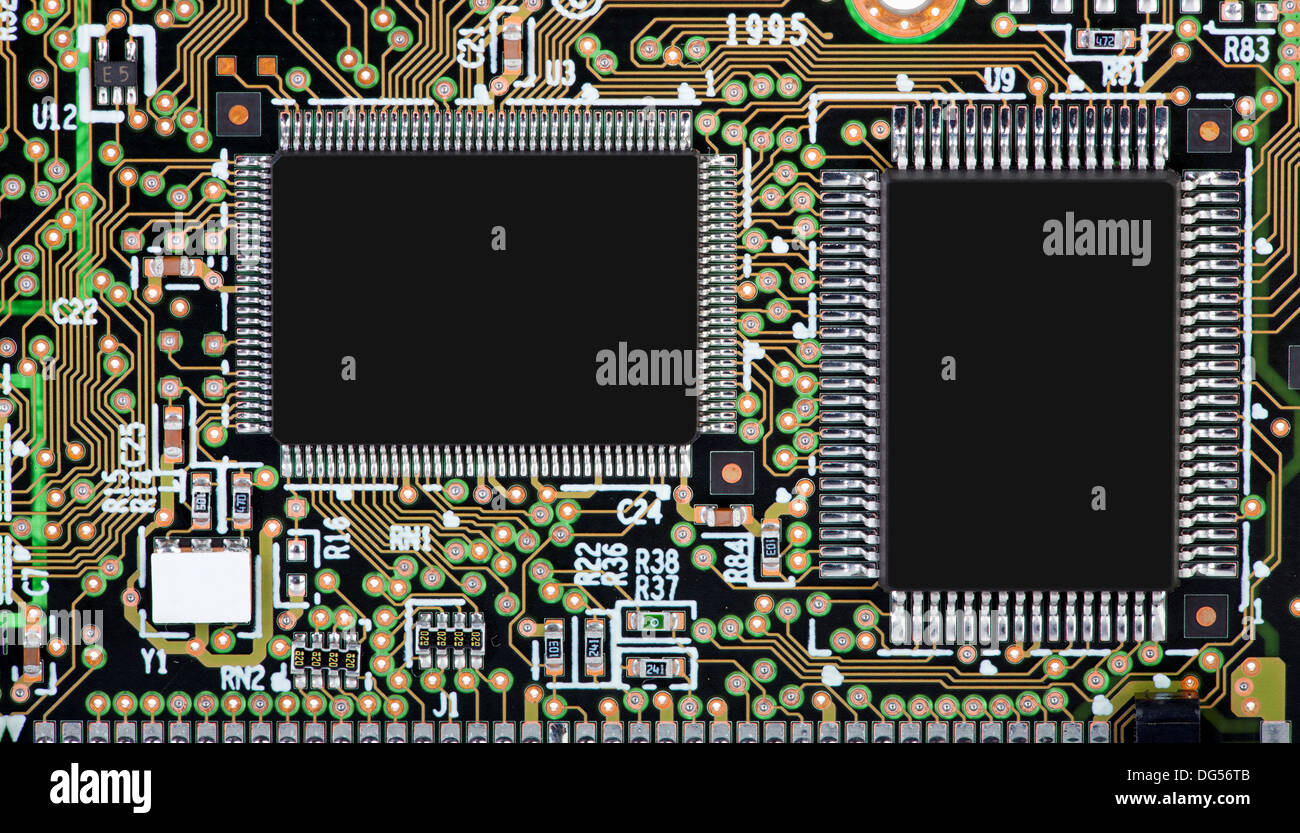 View of an assembled circuit board with SMD components Stock Photo - Alamy