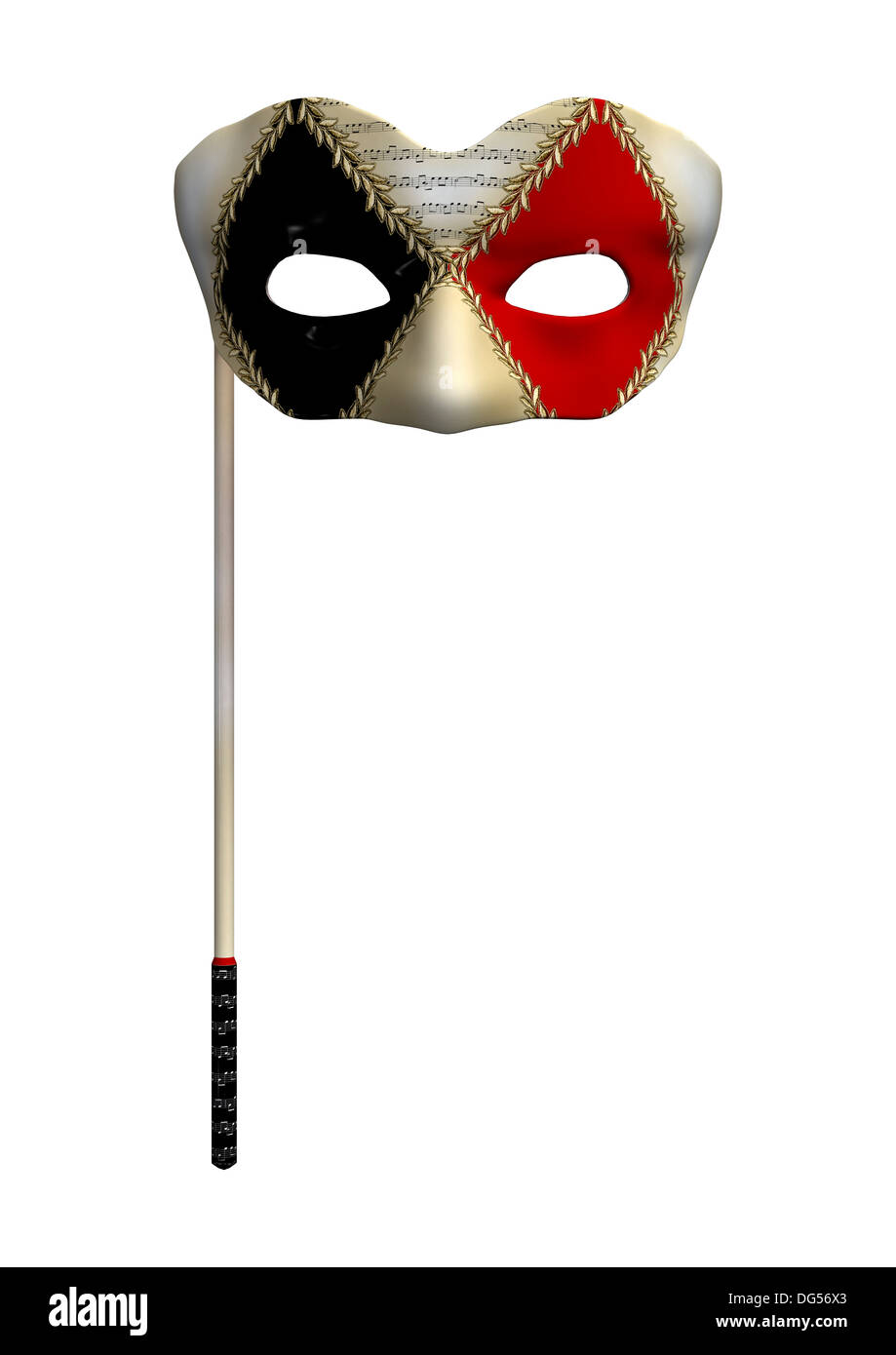 3D digital render of a masquerade mask isolated on white background ...
