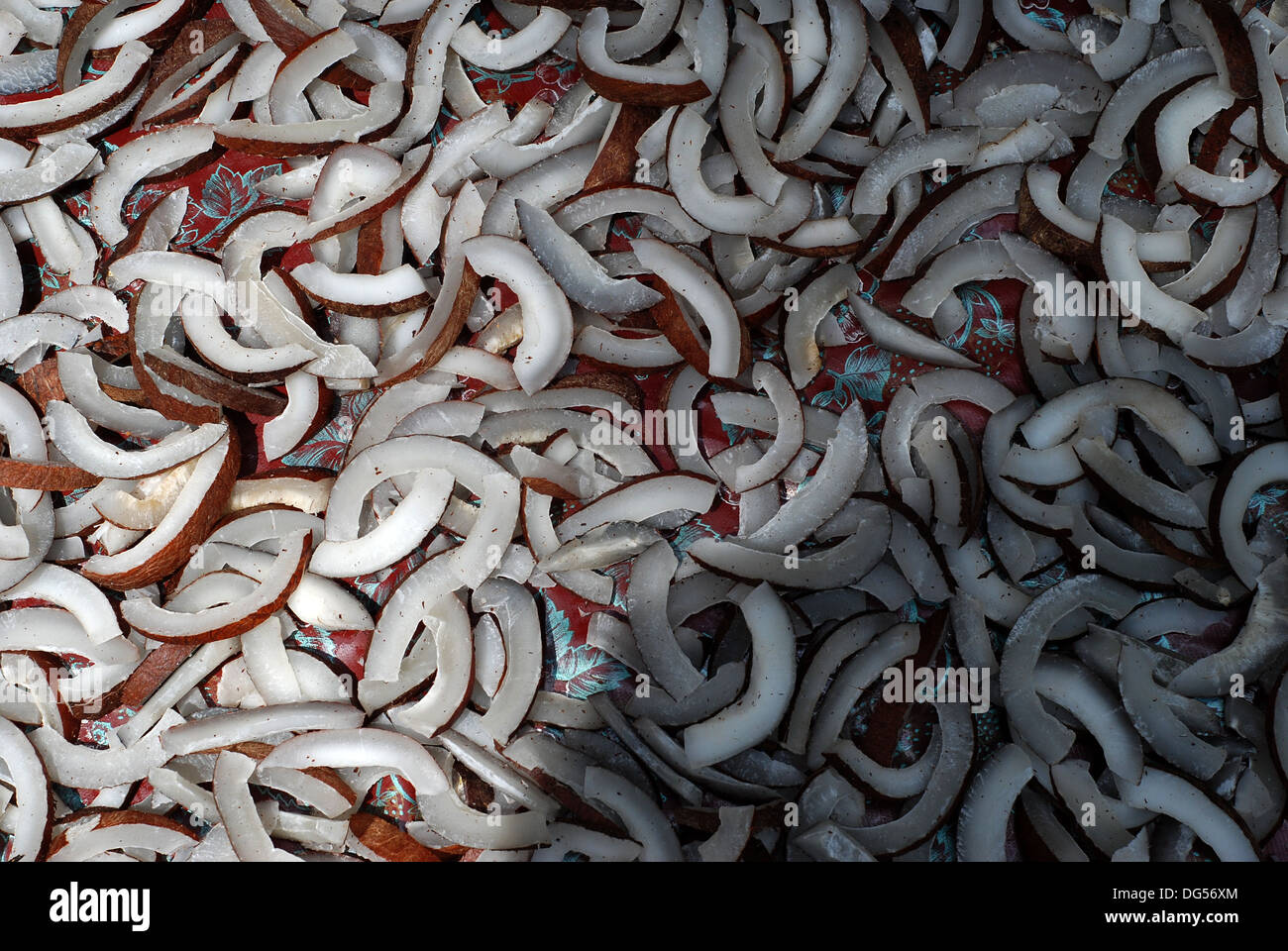dry coconut cut in to pieces,kerala Stock Photo - Alamy