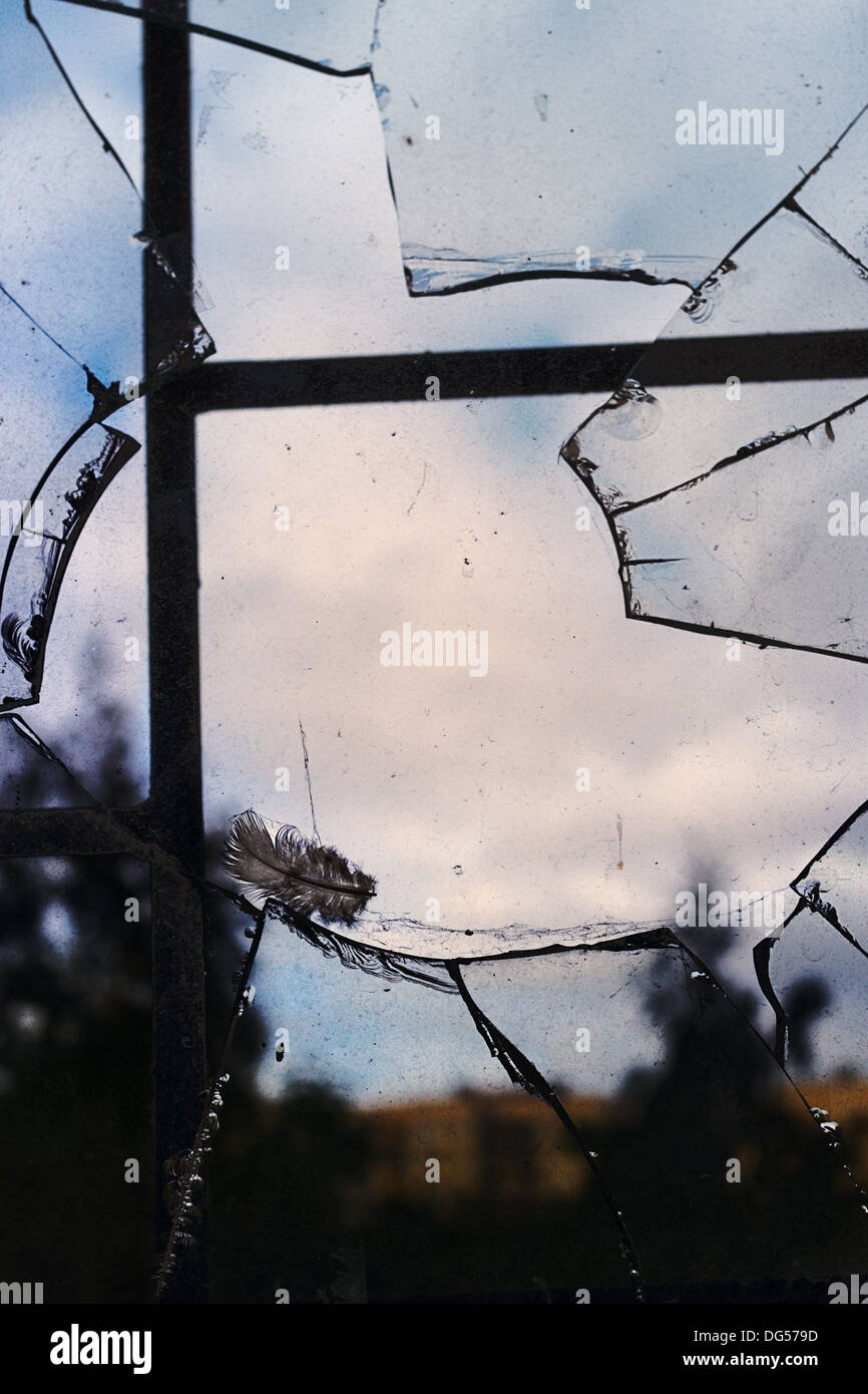 Broken glass hole hi-res stock photography and images - Alamy